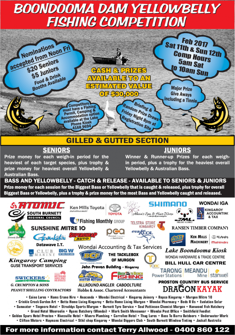 Boondooma Dam Yellowbelly Fishing Competition Feb 11-12 - BNB Fishing